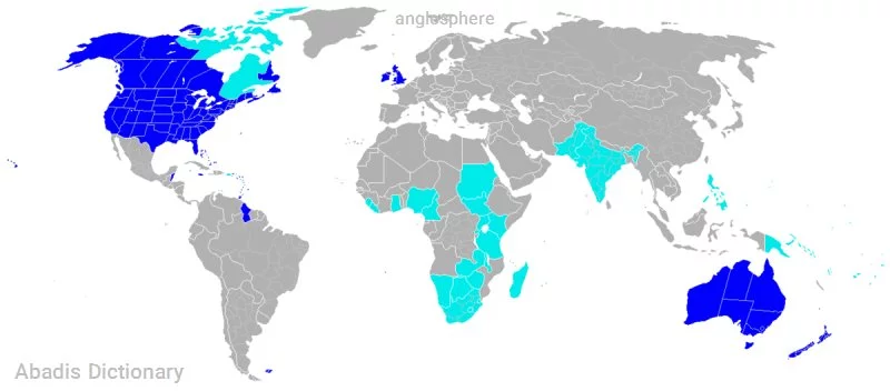 anglosphere - معنی در دیکشنری آبادیس