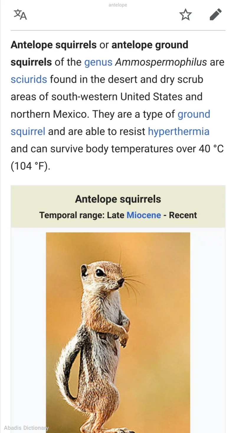 antelope - معنی در دیکشنری آبادیس