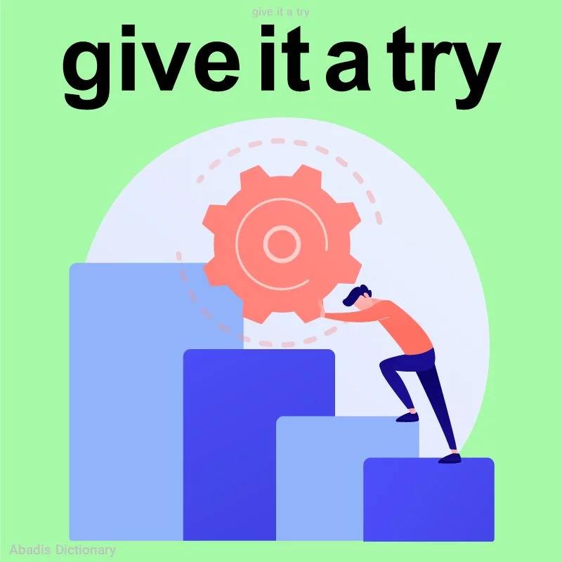 give it a try - معنی در دیکشنری آبادیس