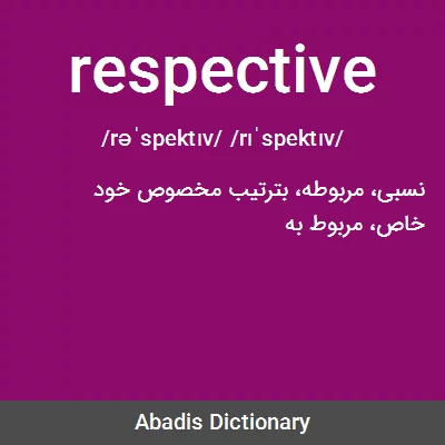 respective - معنی در دیکشنری آبادیس