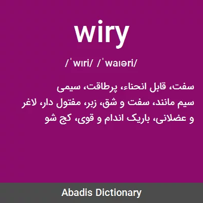 wiry - معنی در دیکشنری آبادیس